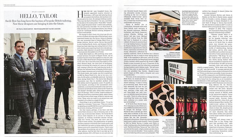 Wall Street Journal Magazine September 2016 – Huntsman Savile Row