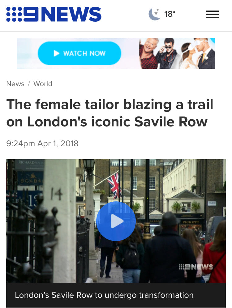 9 News, April 2018 – Huntsman Savile Row