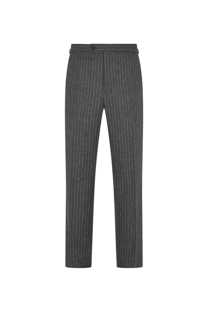Grey Chalk Stripe Double Breasted Suit – Huntsman Savile Row