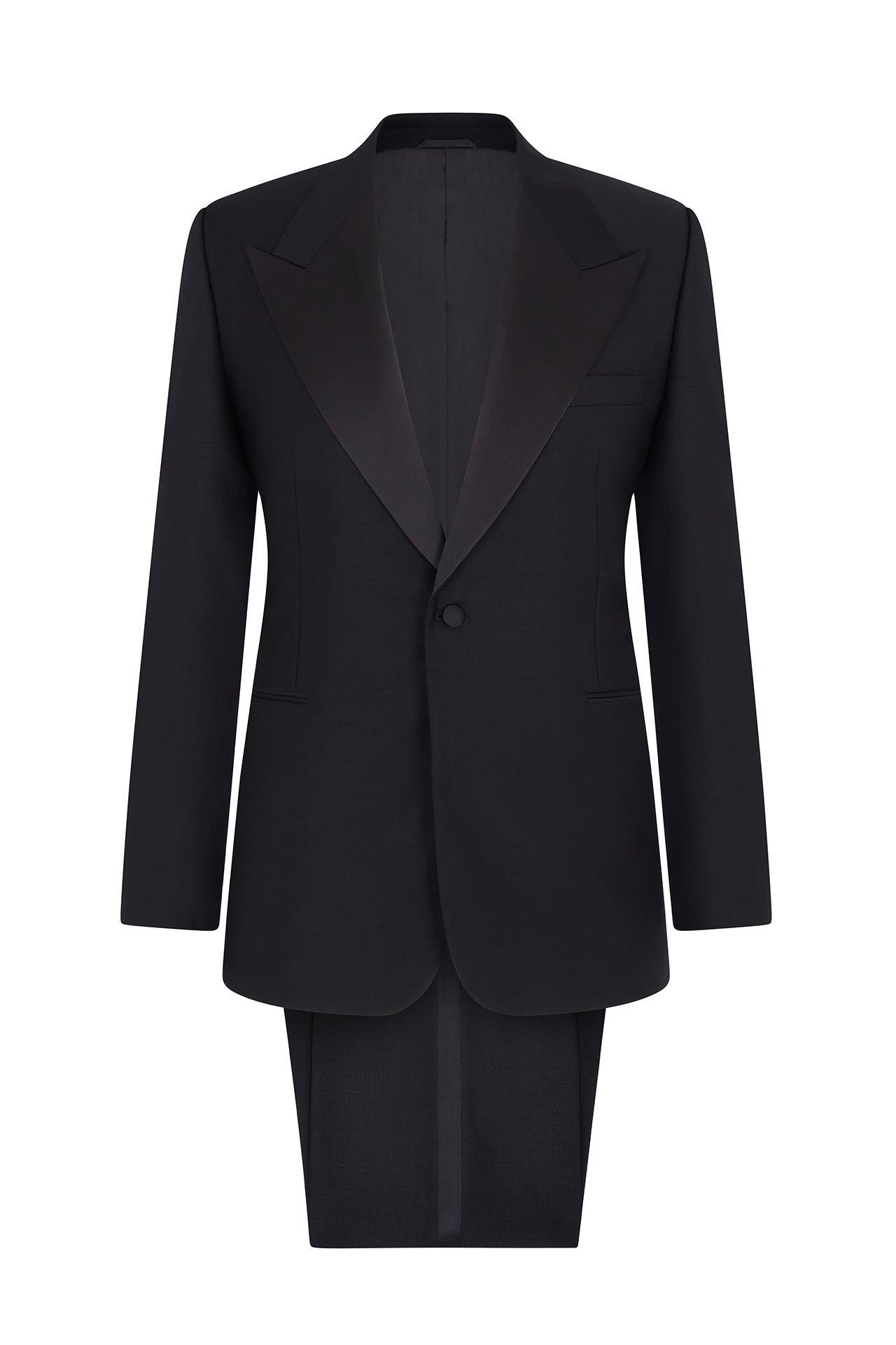 Black Wool/Mohair Single Breasted Dinner Suit – Huntsman Savile Row