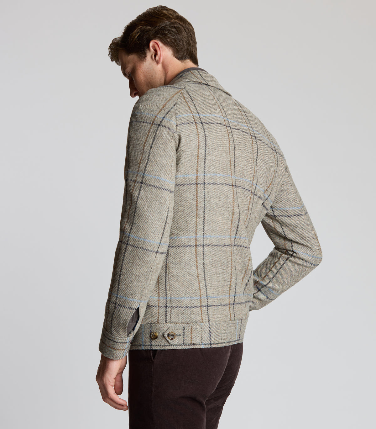 Brown Check Tweed Harrington Jacket – Huntsman Savile Row