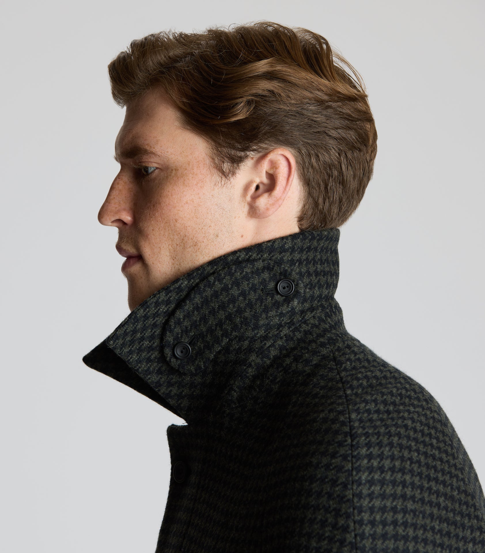 Olive/Midnight Houndstooth Raglan Sleeve Overcoat – Huntsman Savile Row