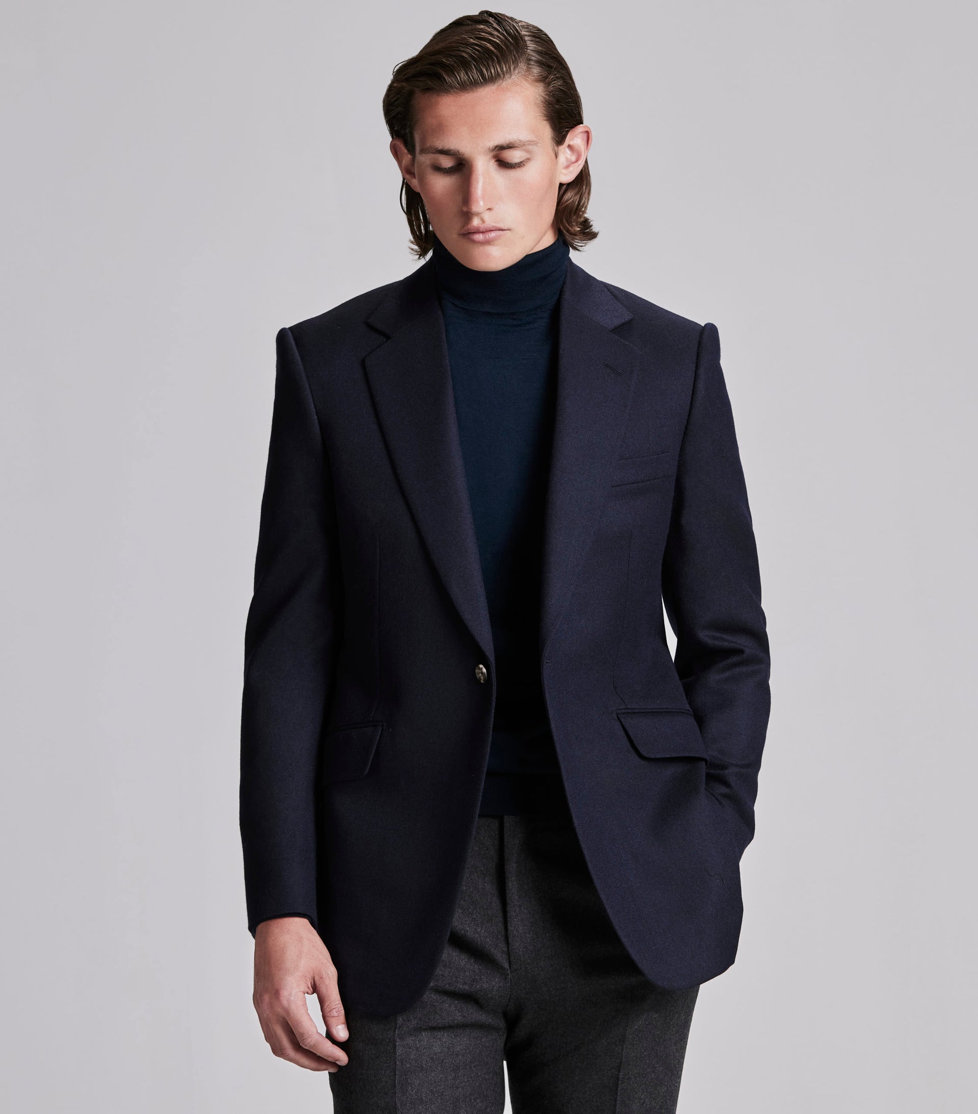 Navy Fearnought Wool Blazer – Huntsman Savile Row