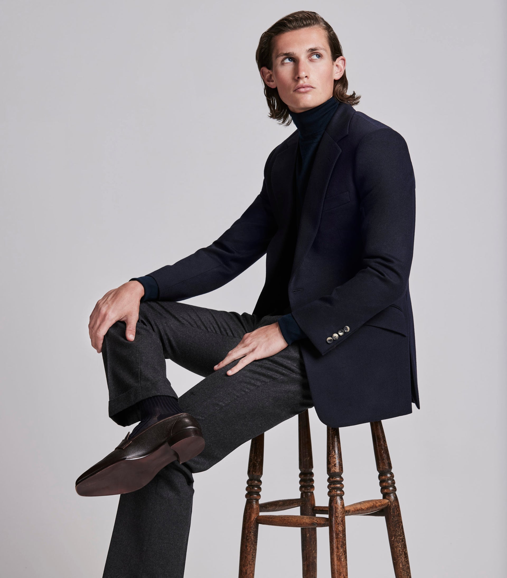 Navy Fearnought Wool Blazer – Huntsman Savile Row